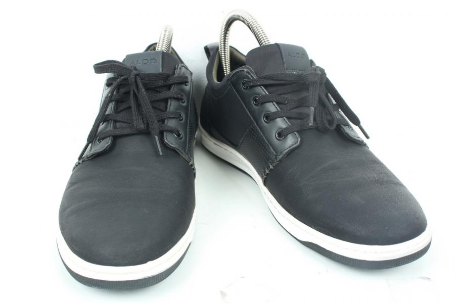 알도 남성 정품 블랙 BLACK 레더 LEATHER 로우 캐주얼 스니커즈/신발(US9/270±5mm)