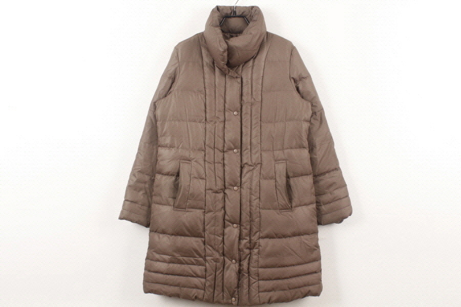 IZZAT BABA 아이잗바바 베이지 지퍼 단추 오리 롱 패딩(66) - 빈티지코코